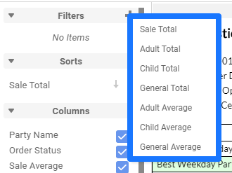 Party Statistics Report – Party Center Software